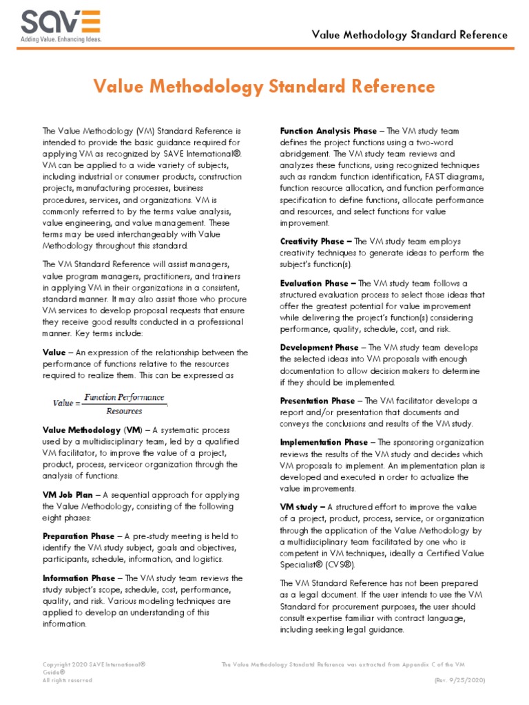VM Standard Reference 202092 | PDF | Methodology | Evaluation