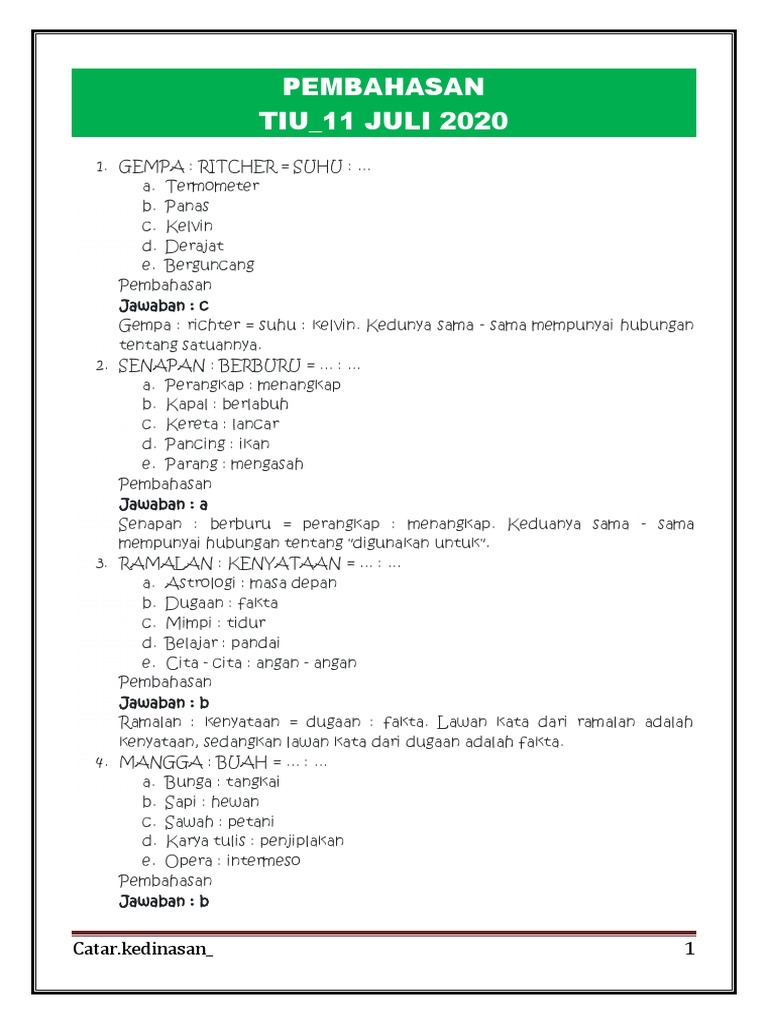 Soal+Pembahasan TIU 2 | PDF