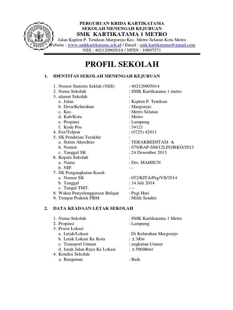 Logo dan NEM SMK Kartikatama | PDF