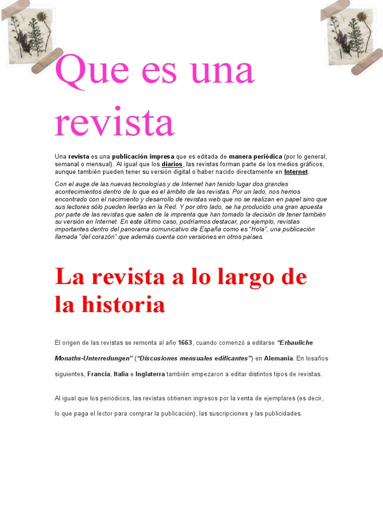 Definición y características de revistas | PDF