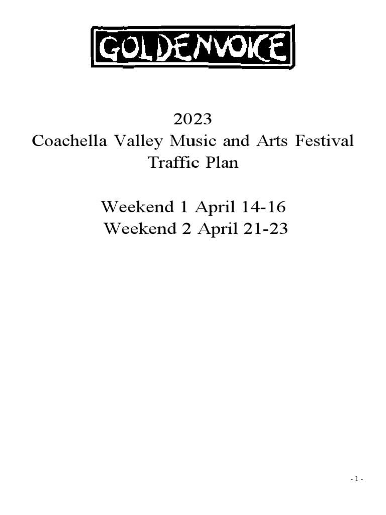 Traffic Plan Coachella 03-22-22 V5 - Revised | PDF | Traffic | Road Safety