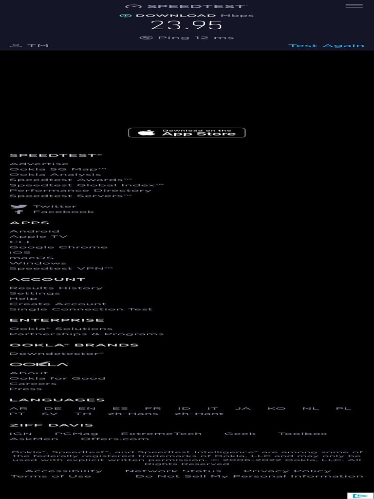 Speedtest by Ookla - The Global Broadband Speed Test | PDF