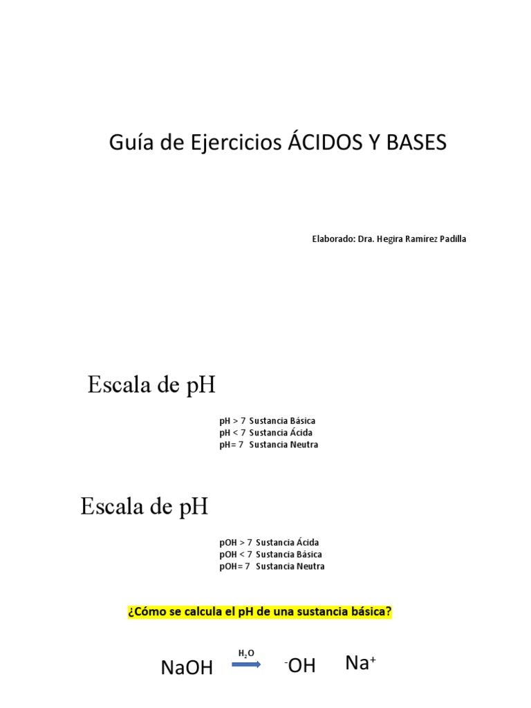 Guía de Ejercicios Ácidos y Bases (Fuertes) | PDF | Ph | Átomos Guía de Ejercicios Ácidos y Bases (Fuertes) | PDF | Ph | Átomos