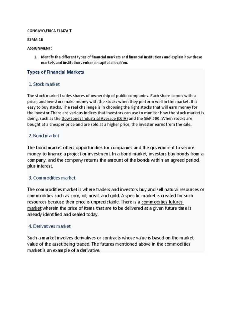 Assignment in Financial Management | PDF | Stocks | Financial Markets