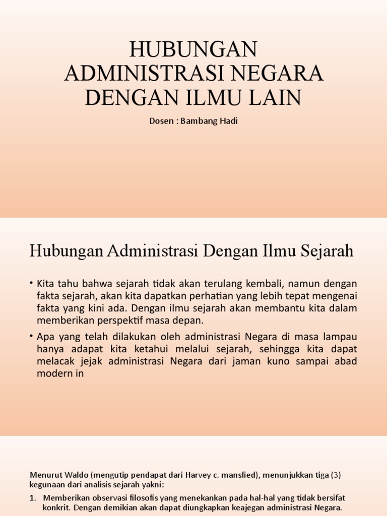 Hubungan Administrasi Negara Dengan Ilmu Lain | PDF