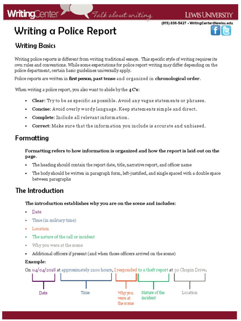 Police Report Resource Revised | PDF