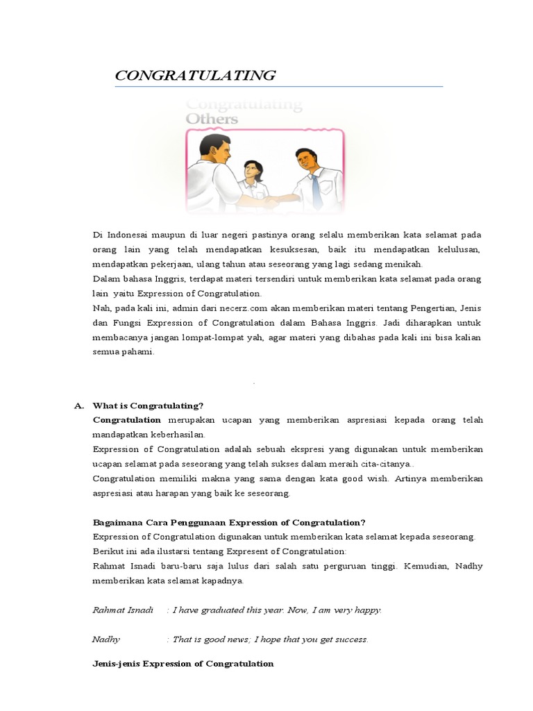 X Congratulating Compliment | PDF