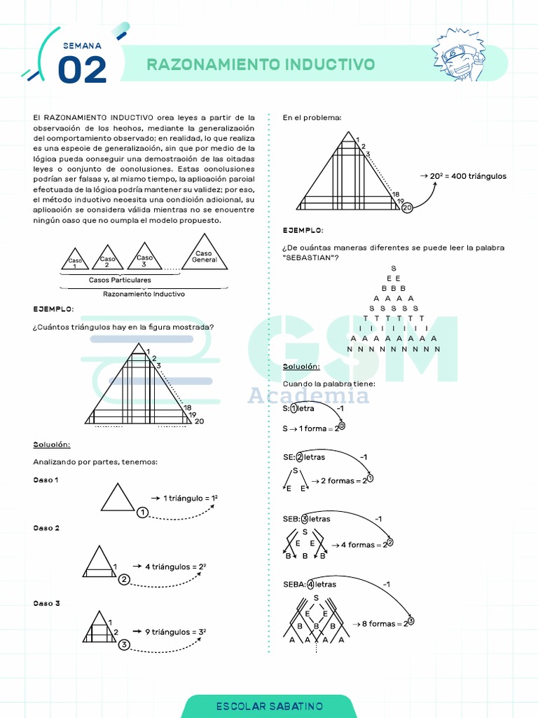 Razonamiento Inductivo: Semana | PDF | Razonamiento inductivo | Razonamiento