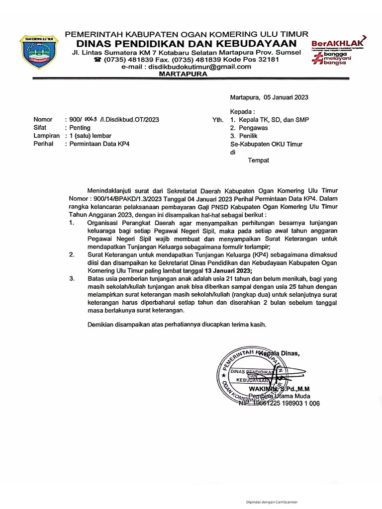 S.E. Permintaan Data KP4 | PDF