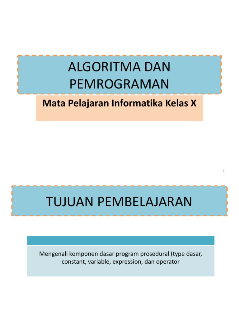 Algoritma dan Pemrograman Kelas X | PDF