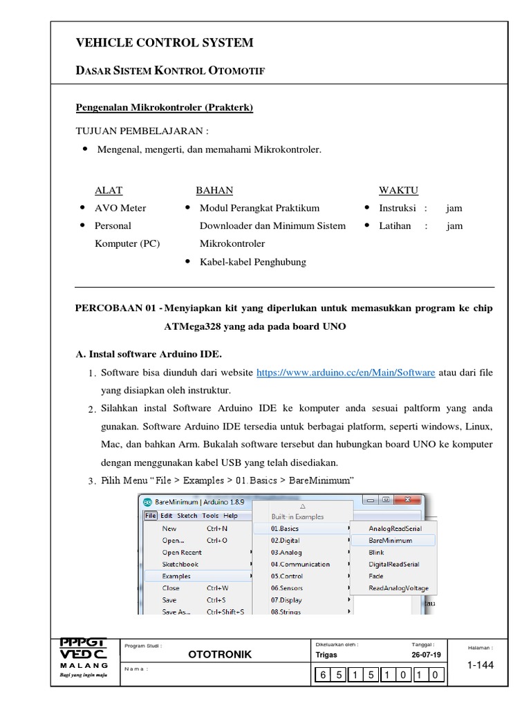 09 - 65151010 - PR Pengenalan Mikrokontroler - Arduino | PDF