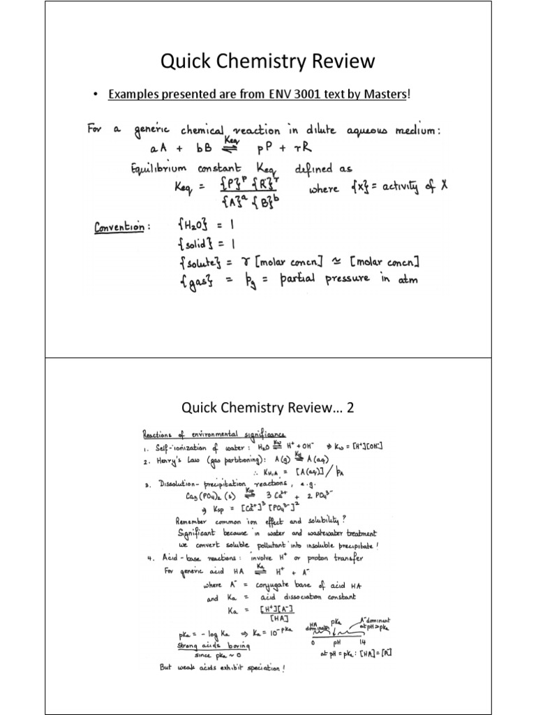 Environmental Chemistry Review | PDF | Parts Per Notation | Resource ...