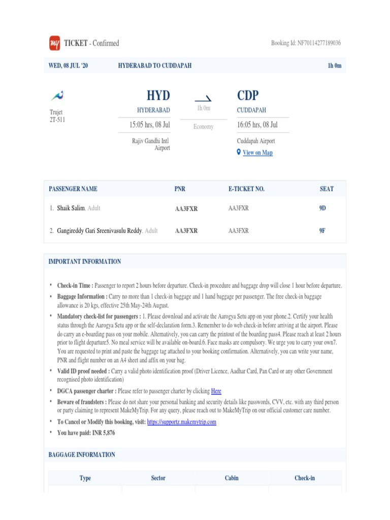 NF70114277189036 ETicket | PDF | Identity Document | Transport