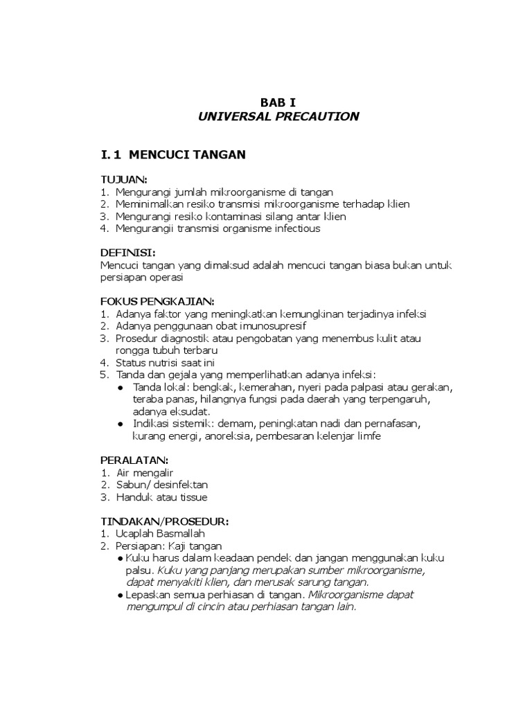 Langkah-Langkah Universal Precaution | PDF