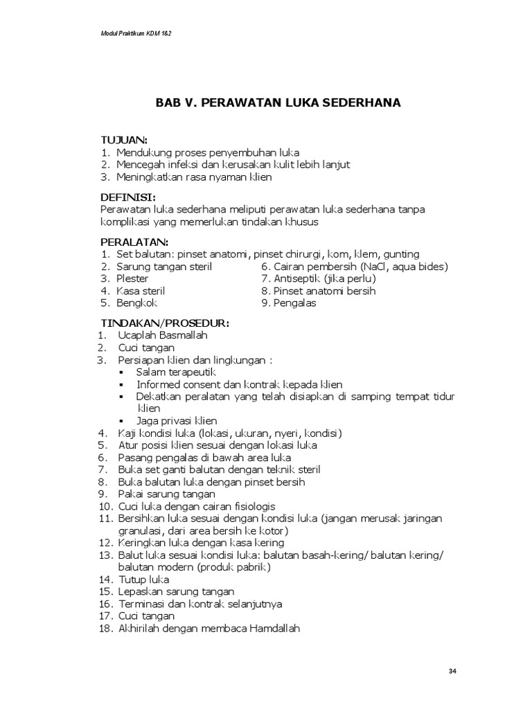 SOP Perawatan Luka | PDF | Sains & Matematika