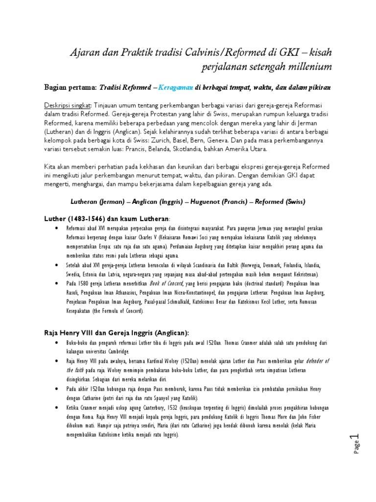 2022 Webminar Sejarah Reformed Di Gki | PDF | Sejarah