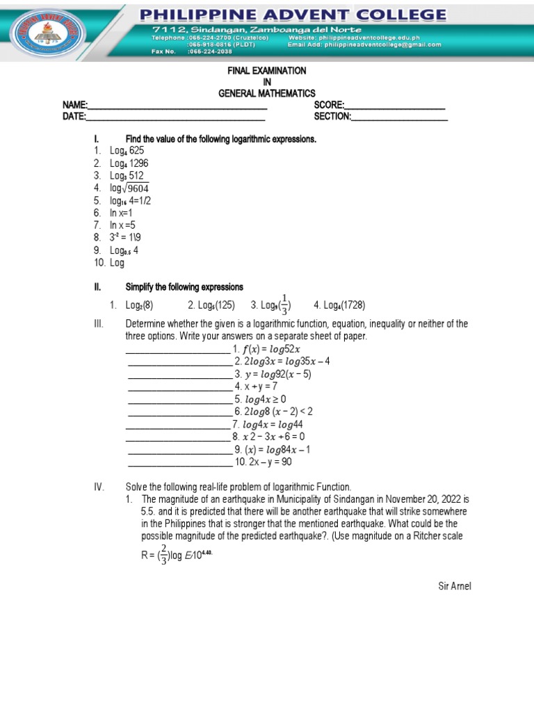 SEMI-final Exam Genmath | PDF