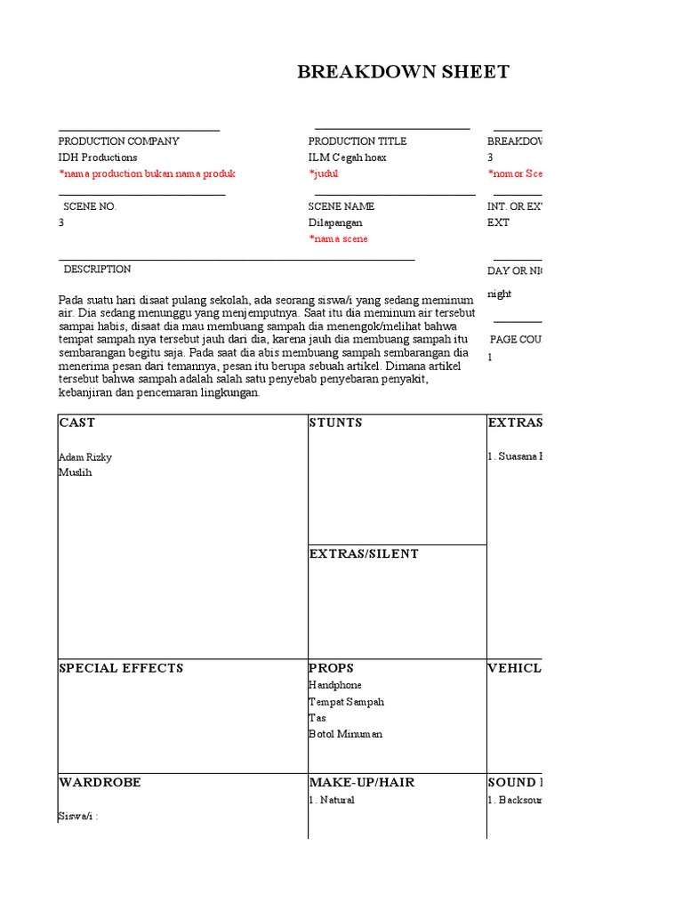 Contoh Breakdown | PDF