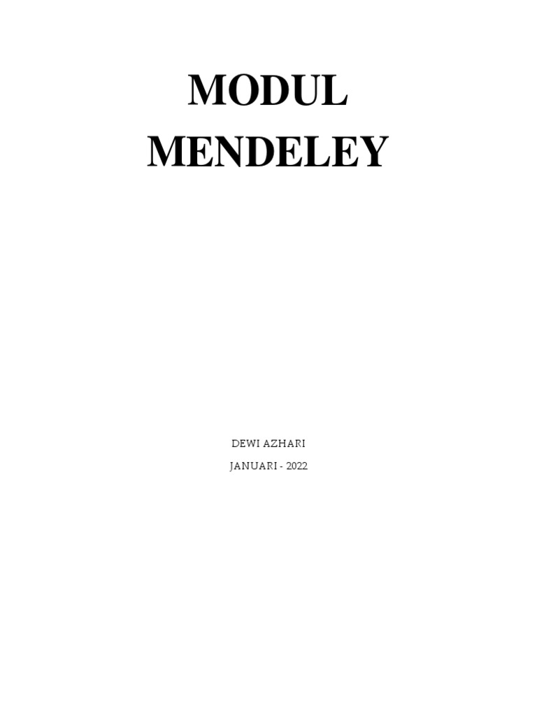 Cara Instal Mendeley di Word | PDF