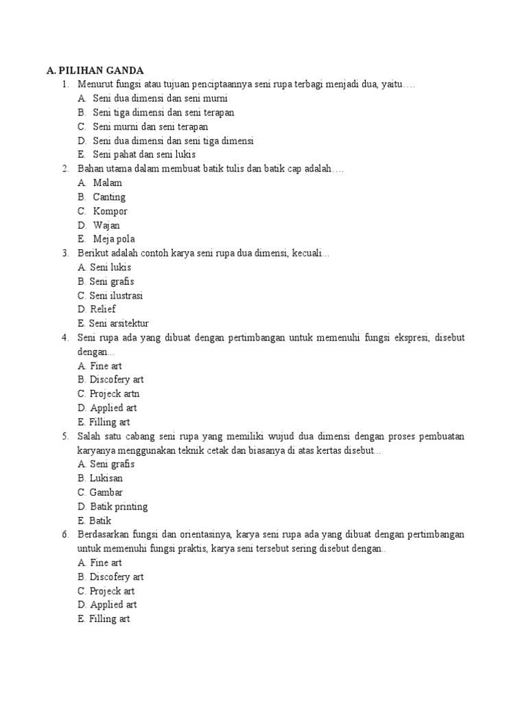 Soal Uas SBK Sem-Ganjil Kelas X | PDF