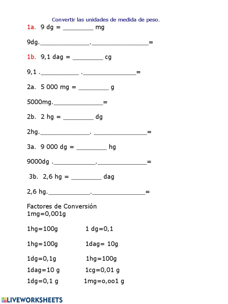 Hoja de Conversiones 1 | PDF