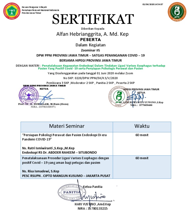 Sertifikat #5 HIPEGI - Nama Dan Gelar Lengkap - (18) Alfan | PDF