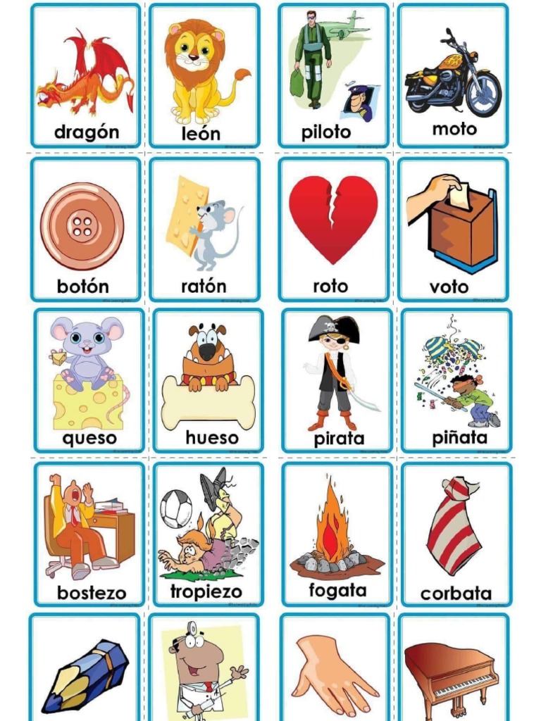 Tarjetas de Palabras Que Riman | PDF