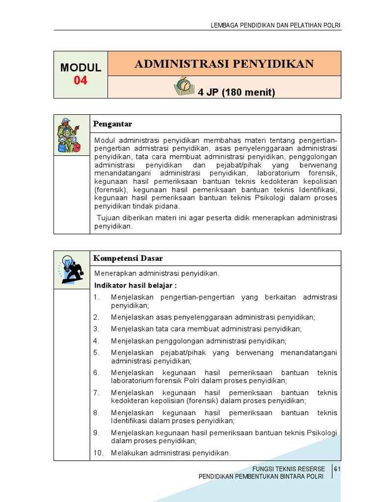 Panduan Administrasi Penyidikan Polri | PDF