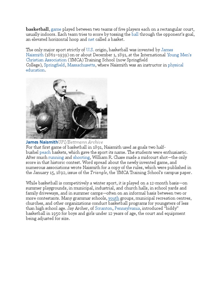 The Origins and Growth of Basketball: From a YMCA Gymnasium to a Global ...