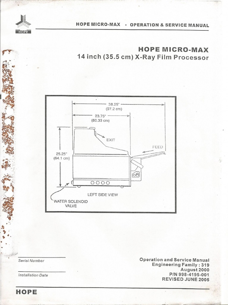 Hope Micro Max Xray Film Processor Comp | PDF