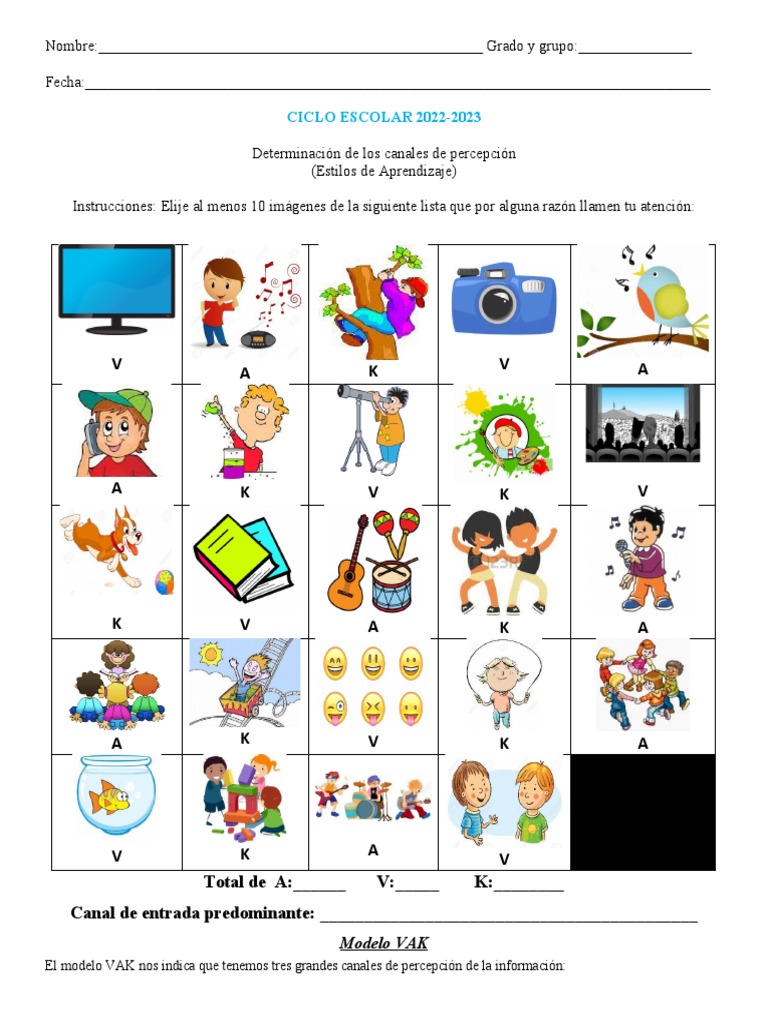 Estilos de Aprendizaje: Modelo VAK | PDF | Aprendizaje | Ciencia cognitiva