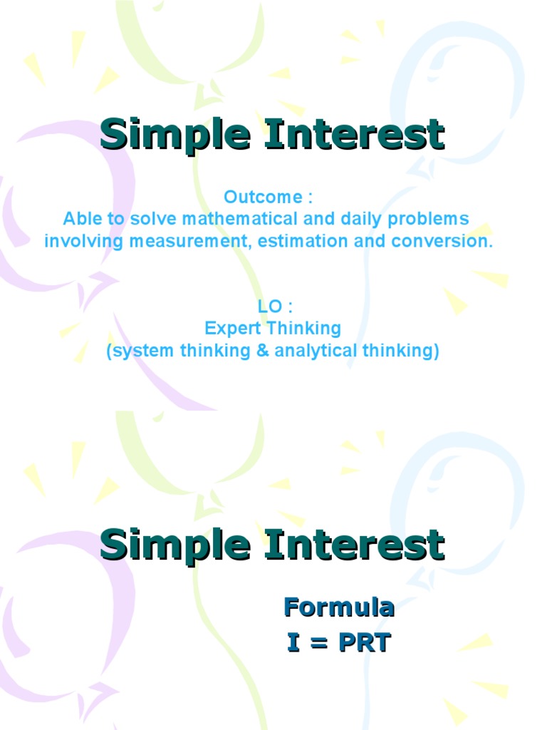 Simple Interest | PDF | Interest | Interest Rates