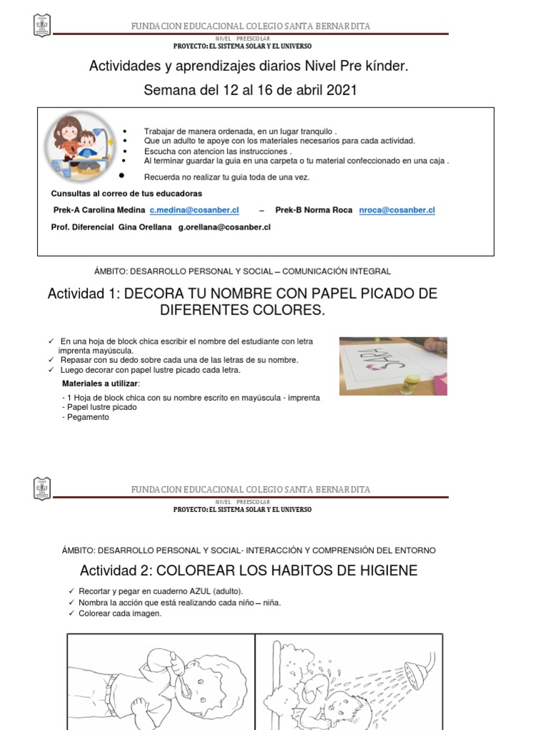 Guia de Aprendizaje N°1 | PDF | Educación de la primera infancia