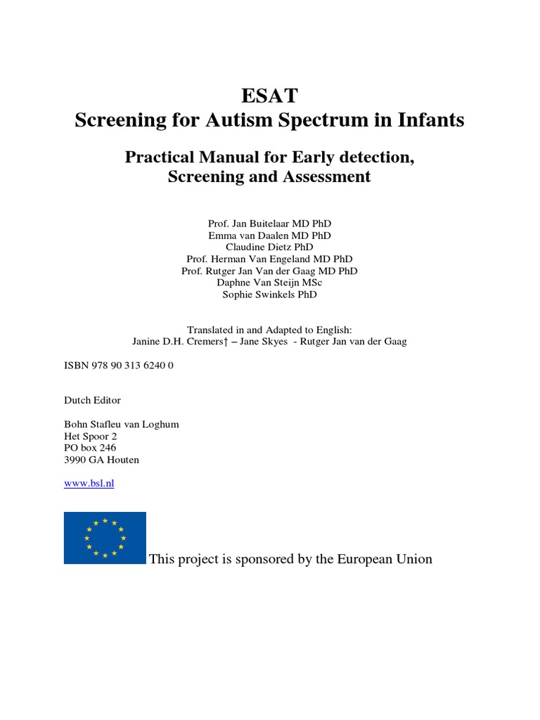 ESAT Screening For Autism Spectrum in Infants ENglish | PDF | Autism ...