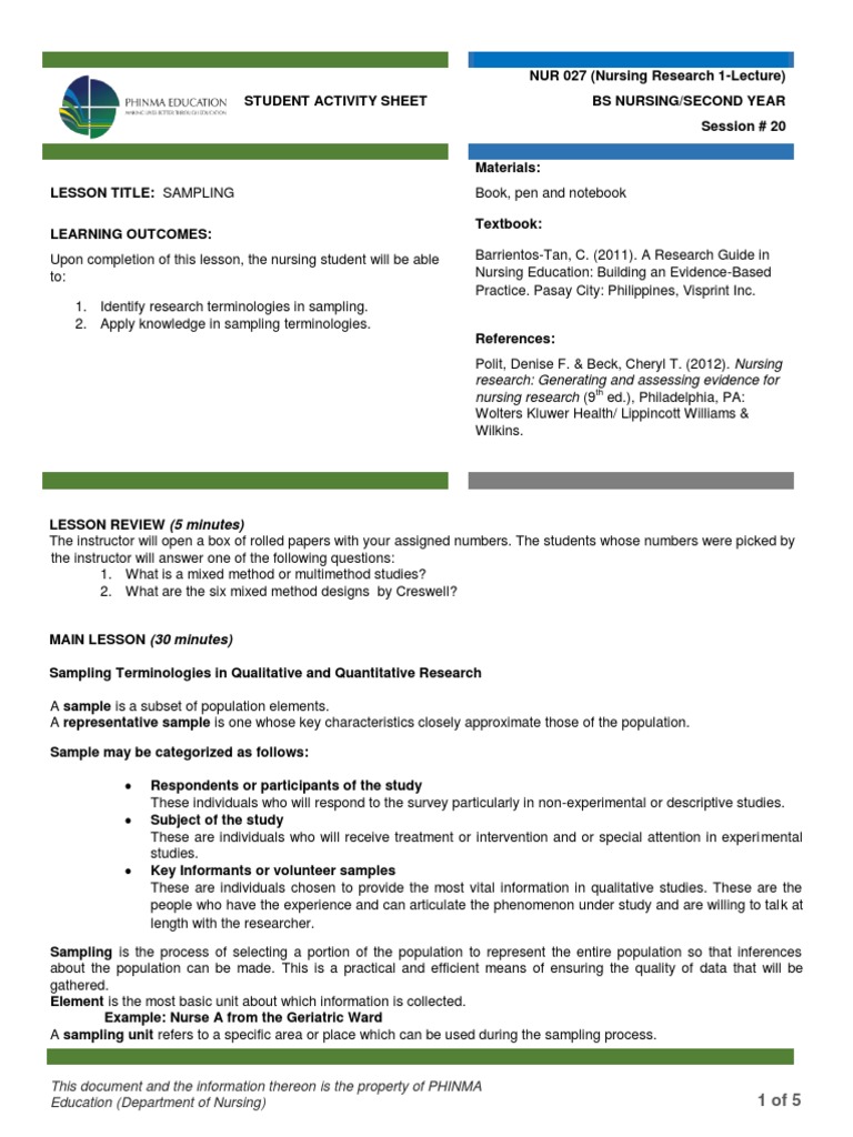 Research Sas 20-30 | PDF | Sampling (Statistics) | Questionnaire