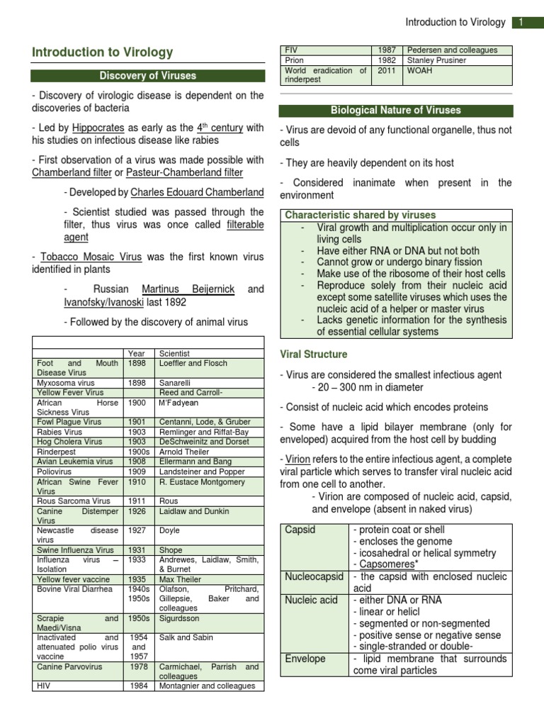 Introduction to Virology: Discovery and Structure | PDF | Virus | Infection