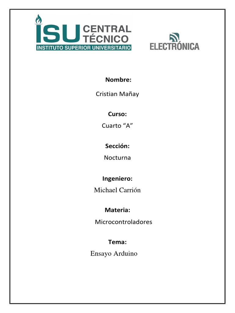 Ensayo Arduino | PDF | Arduino | Equipo de oficina