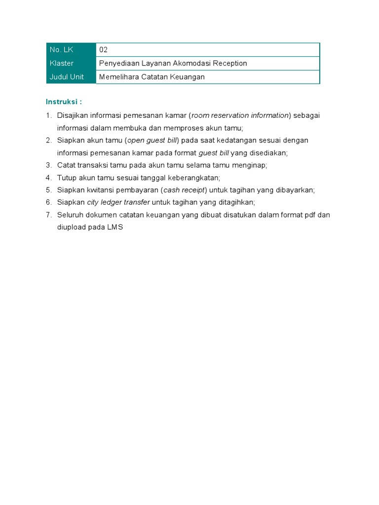 Hotel B - WiLda - LK Unit 2 Memelihara Catatan Keuangan | PDF | Credit Card | Debits And Credits