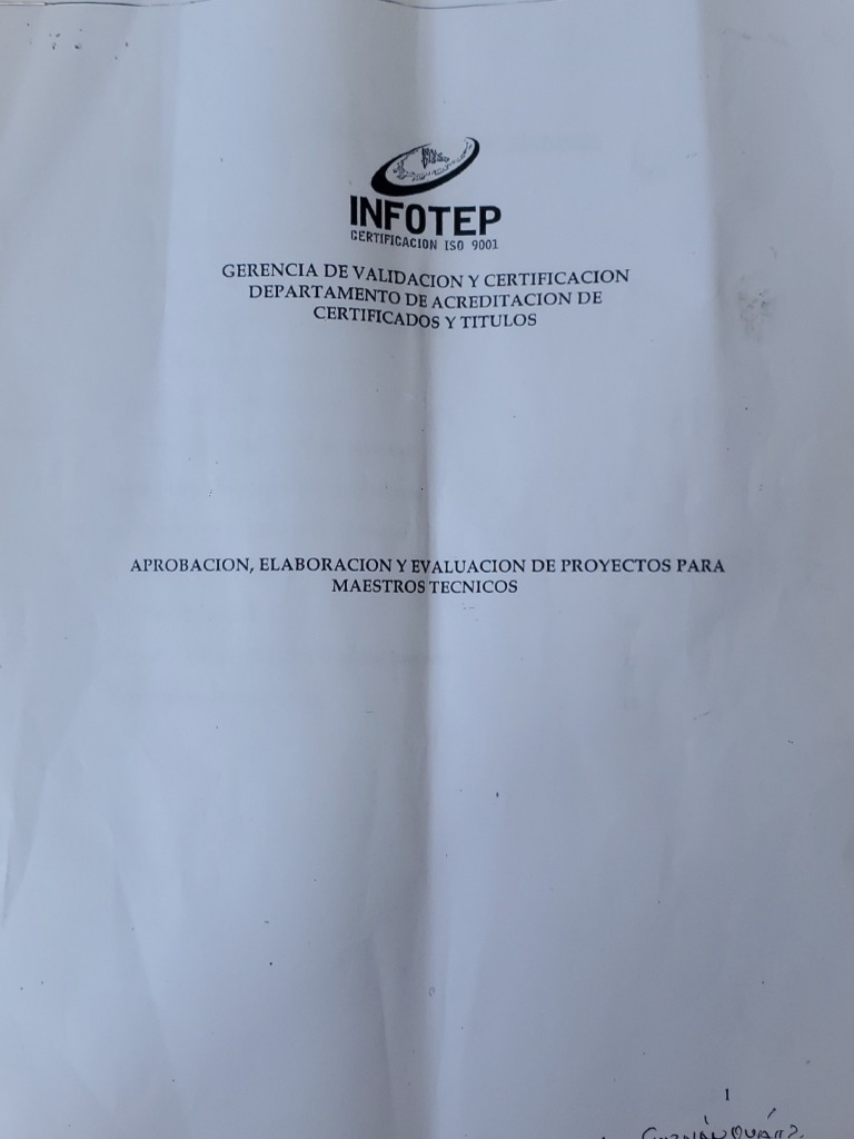 Reglamento de Proyecto Del INFOTEP. | PDF