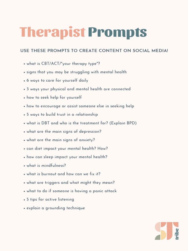 60 Therapist Prompts | PDF | Psychotherapy | Mental Health