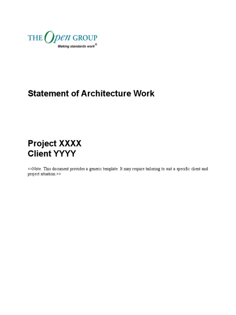 TOGAF 9 Template - Statement of Architecture Work | PDF | Enterprise ...