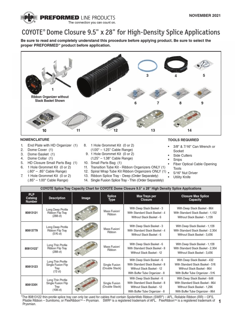 SP3451-2 COYOTE Dome Closure 9x28 For HD Splice Apps Color | PDF ...