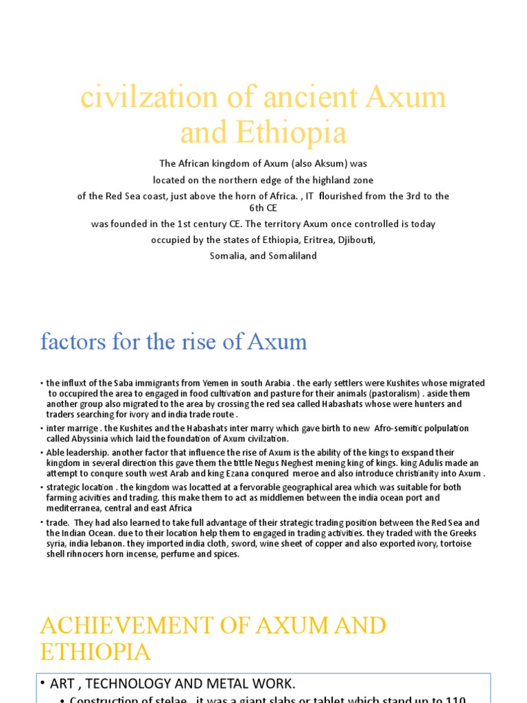 Civilzation of Ancient Axum and Ethiopia | PDF | Ethiopia