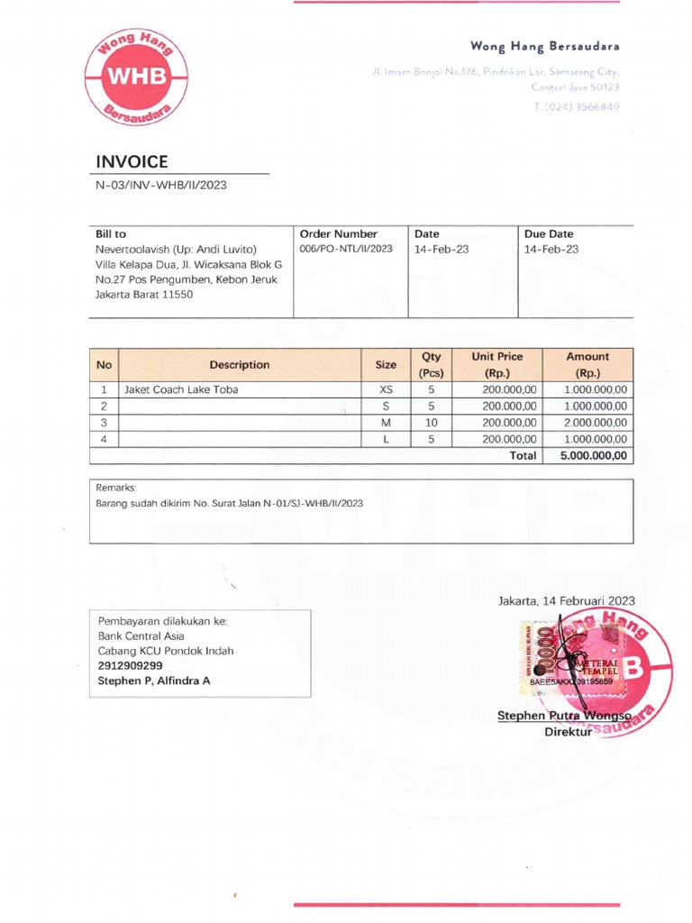 INV-003 NTL Jaket Coach | PDF