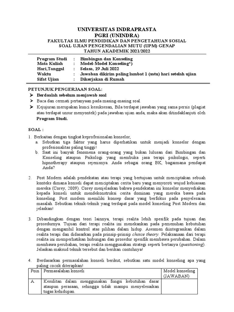 Model-Model Konseling Upm | PDF