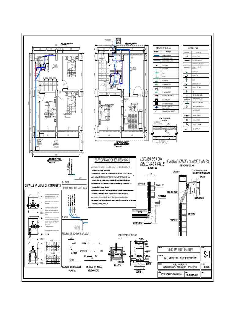 Instalación de tuberías de agua y desagüe en vivienda unifamiliar | PDF | Plomería | Ingeniería ...