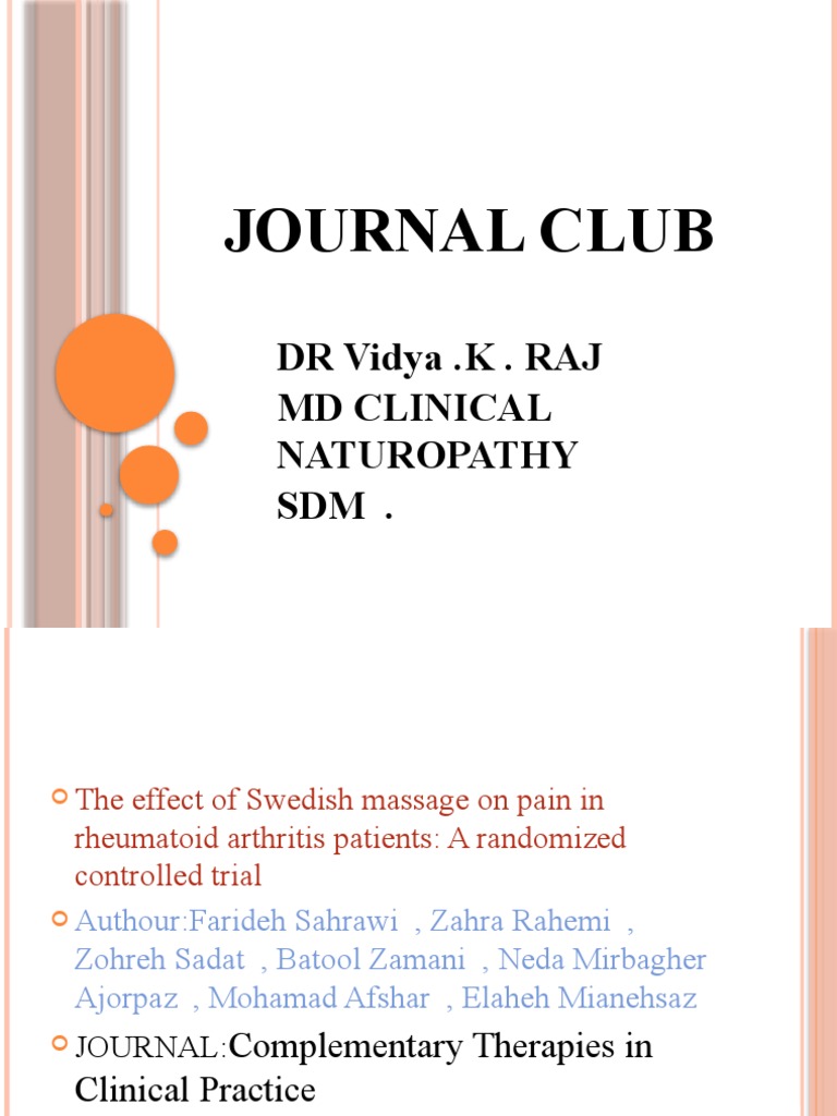 Sweedish Massage On RA | PDF | Statistical Hypothesis Testing | Statistics
