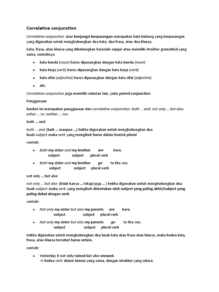 Correlative Conjunction | PDF