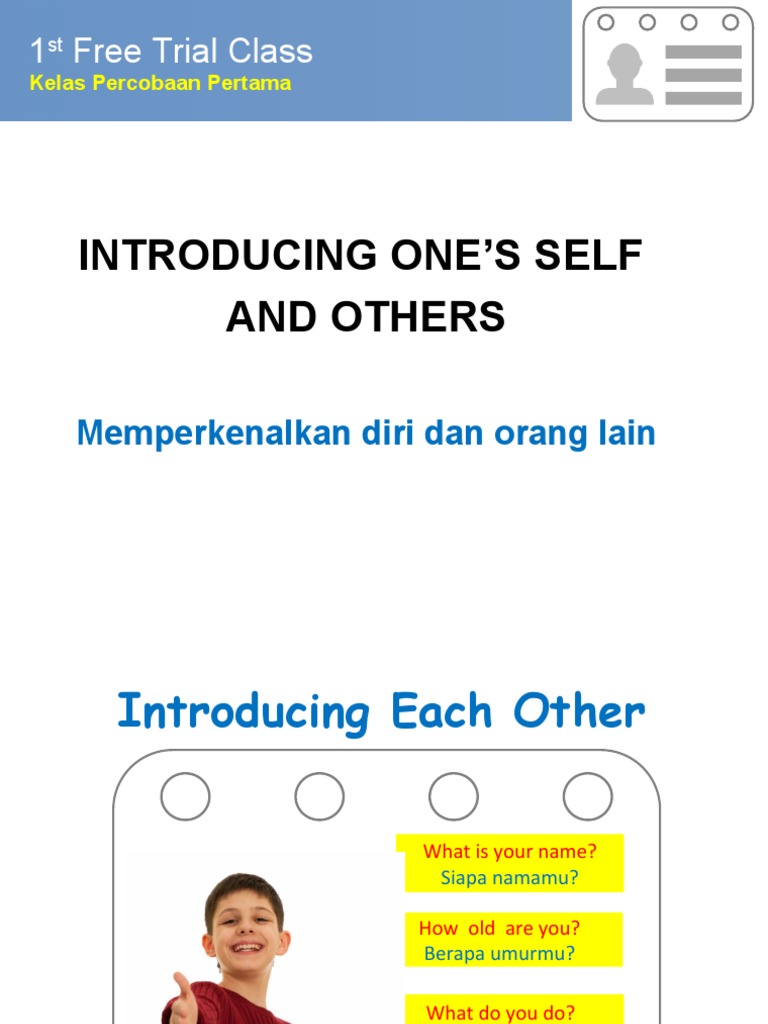 Introducing One's Self and Others | PDF