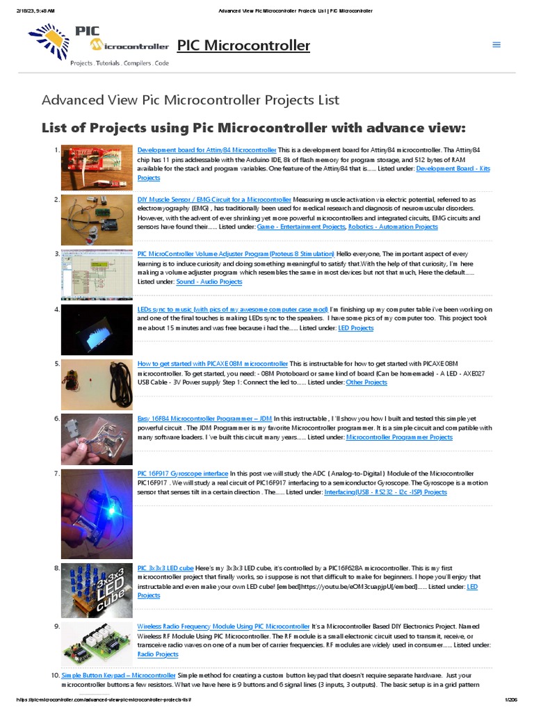Advanced View Pic Microcontroller Projects List - PIC Microcontroller ... Advanced View Pic Microcontroller Projects List - PIC Microcontroller ...